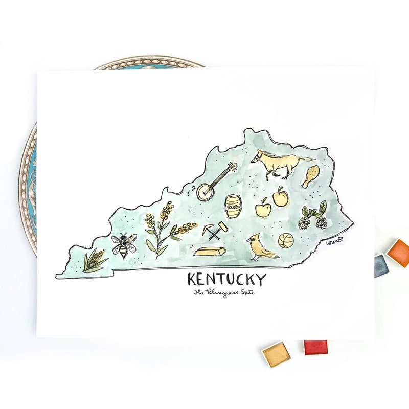 Kentucky Watercolor - Etsy