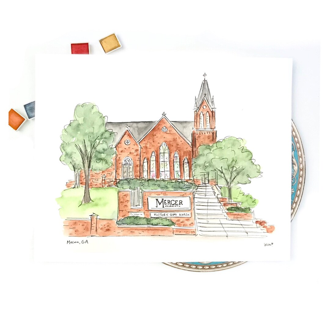 Mercer University Chapel Print, Mercer Campus, Macon, Georgia ...