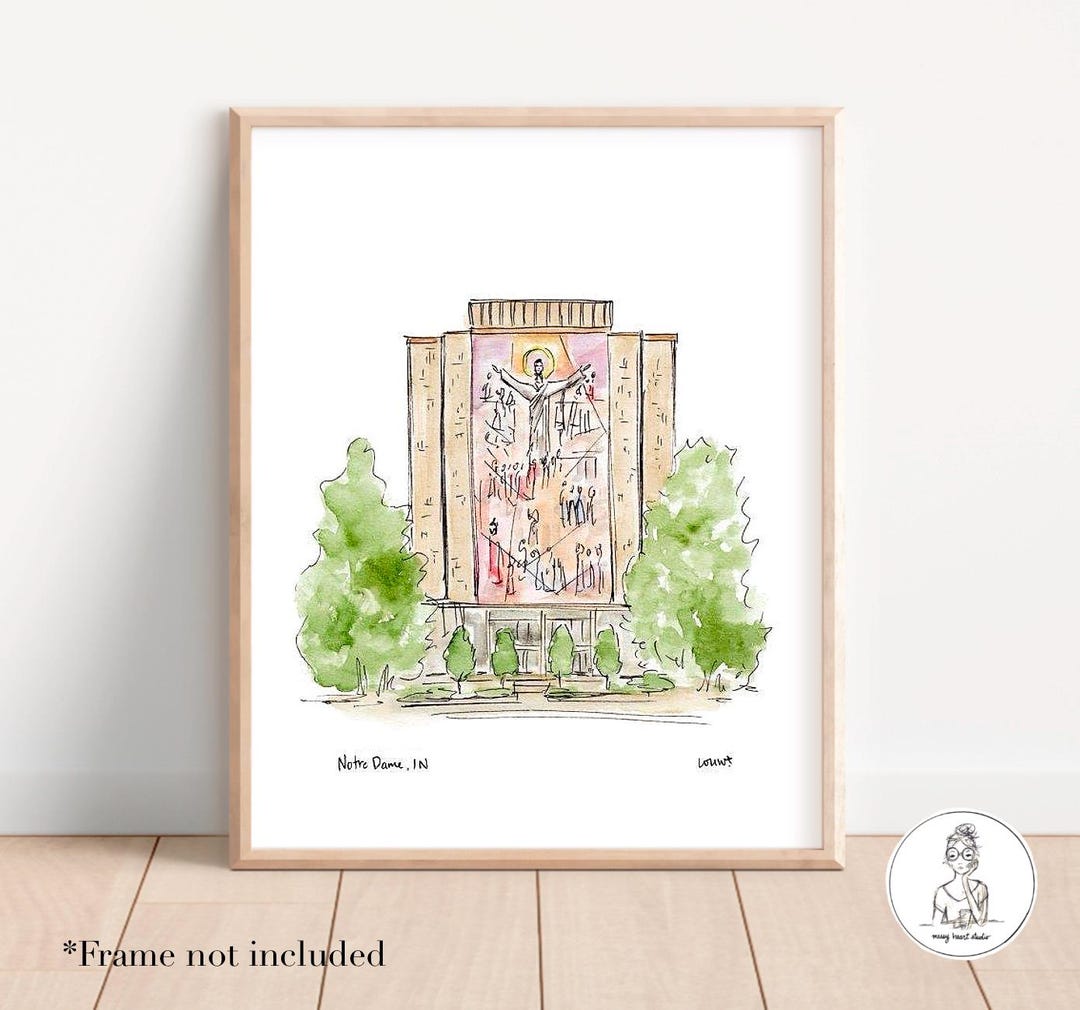 Notre Dame, IN - Campus Art (TDJ). Watercolor and Ink, Gallery Wall ...