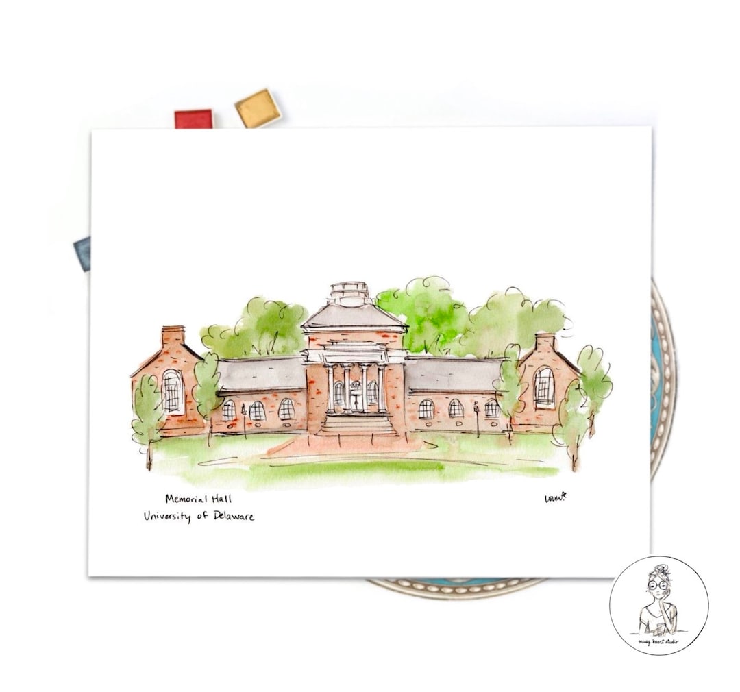 University of Delaware, Memorial Hall, Graduation Gift Print 8x10 or ...