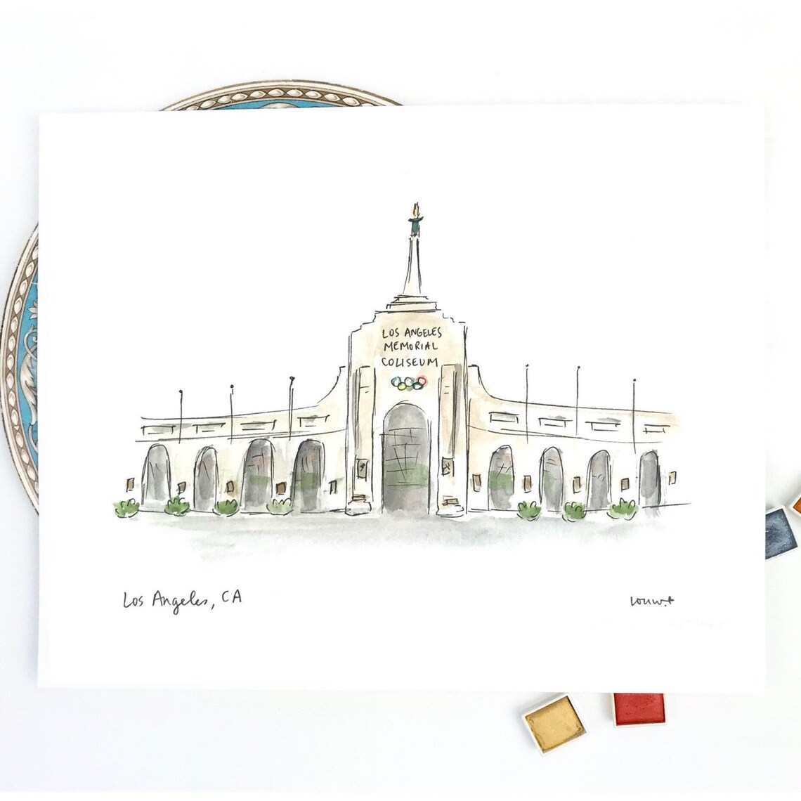 Los Angeles Memorial Coliseum UCLA Vintage Stadium - Etsy