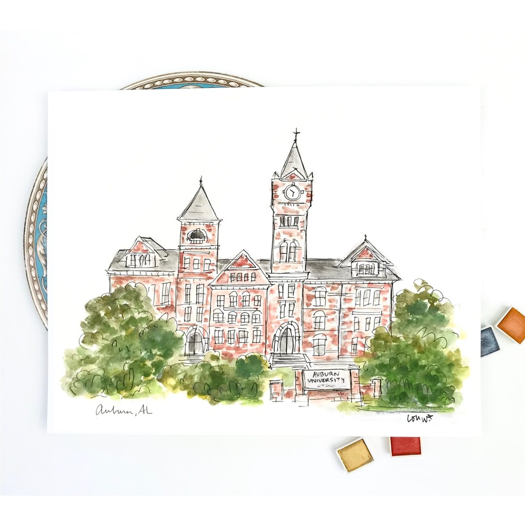 Samford Hall Auburnalabama University Landmark Graduation - Etsy