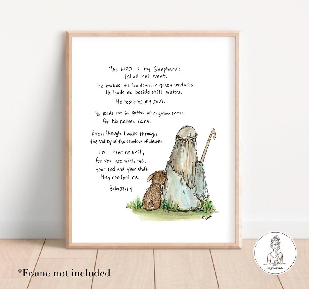 Psalm 23 -the Lord is My Shepherd. Nursery, Kids Room Art, Gallery Wall ...