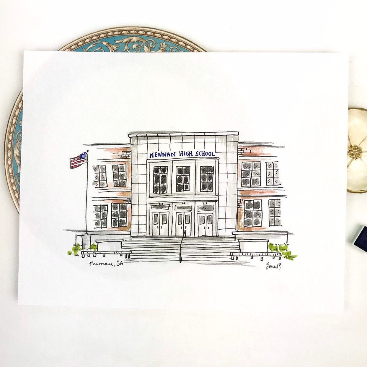 High School Building Drawing