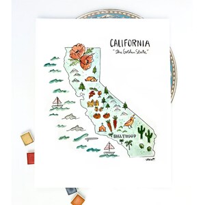 California State Art Print Personalized With Your Favorite - Etsy