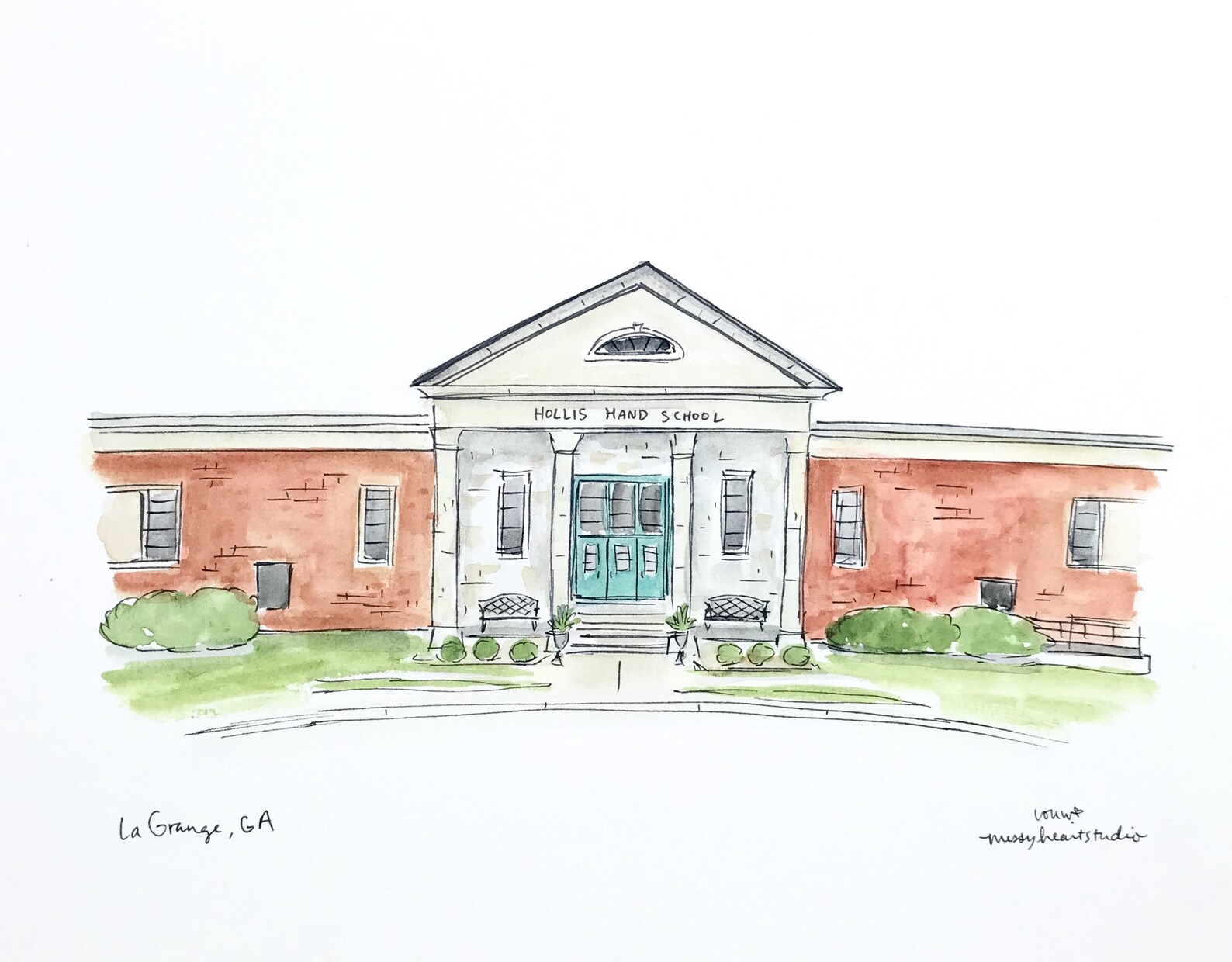 Hollis Hand School Historic Artwork Elementary School | Etsy