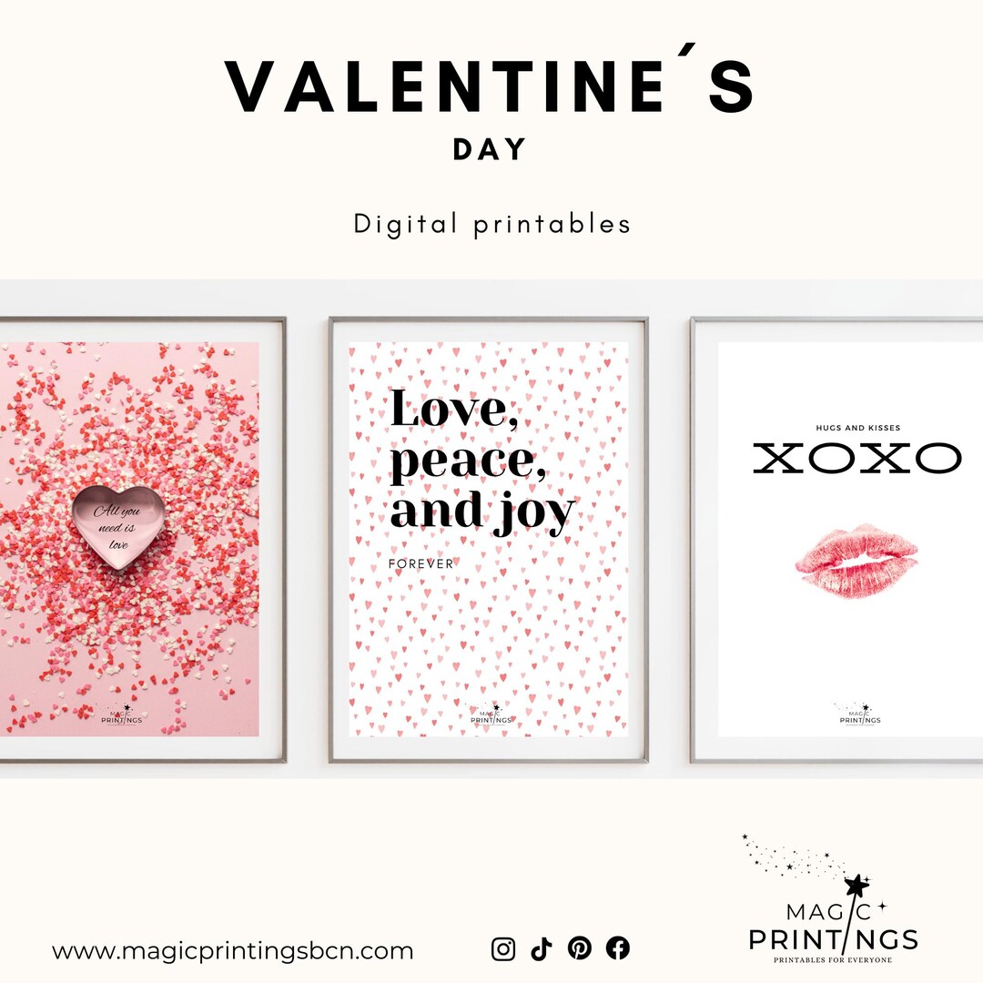 Valentine's Day Decor Printables. Set of 30 Valentine's Day Prints ...