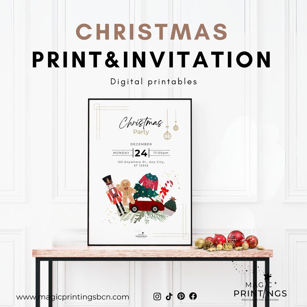 DIGITAL. Custom Christmas Invitation – Nutcracker and Holiday Theme - Etsy