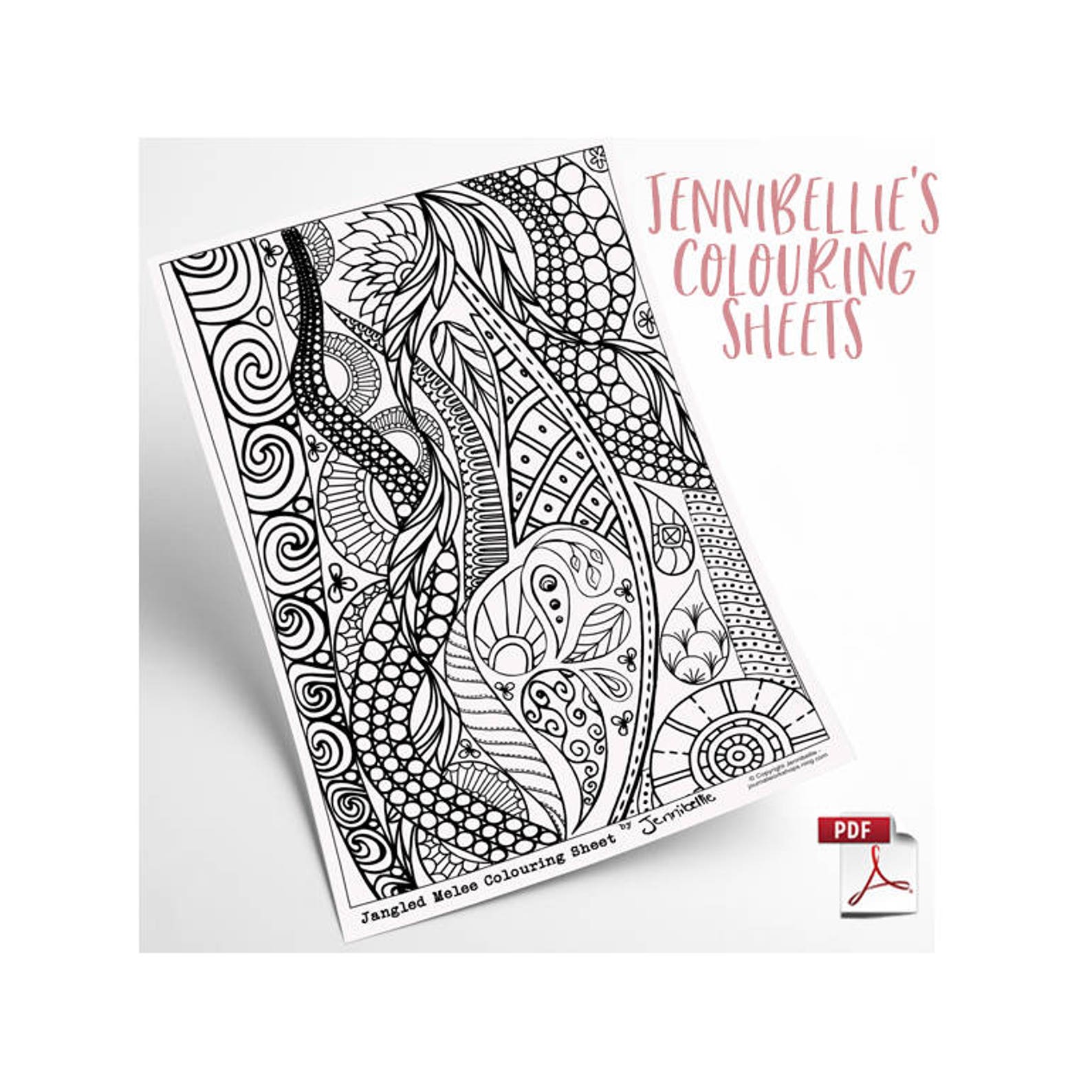 Jangled Melee Digital Colouring Sheet by Jennibellie - Etsy