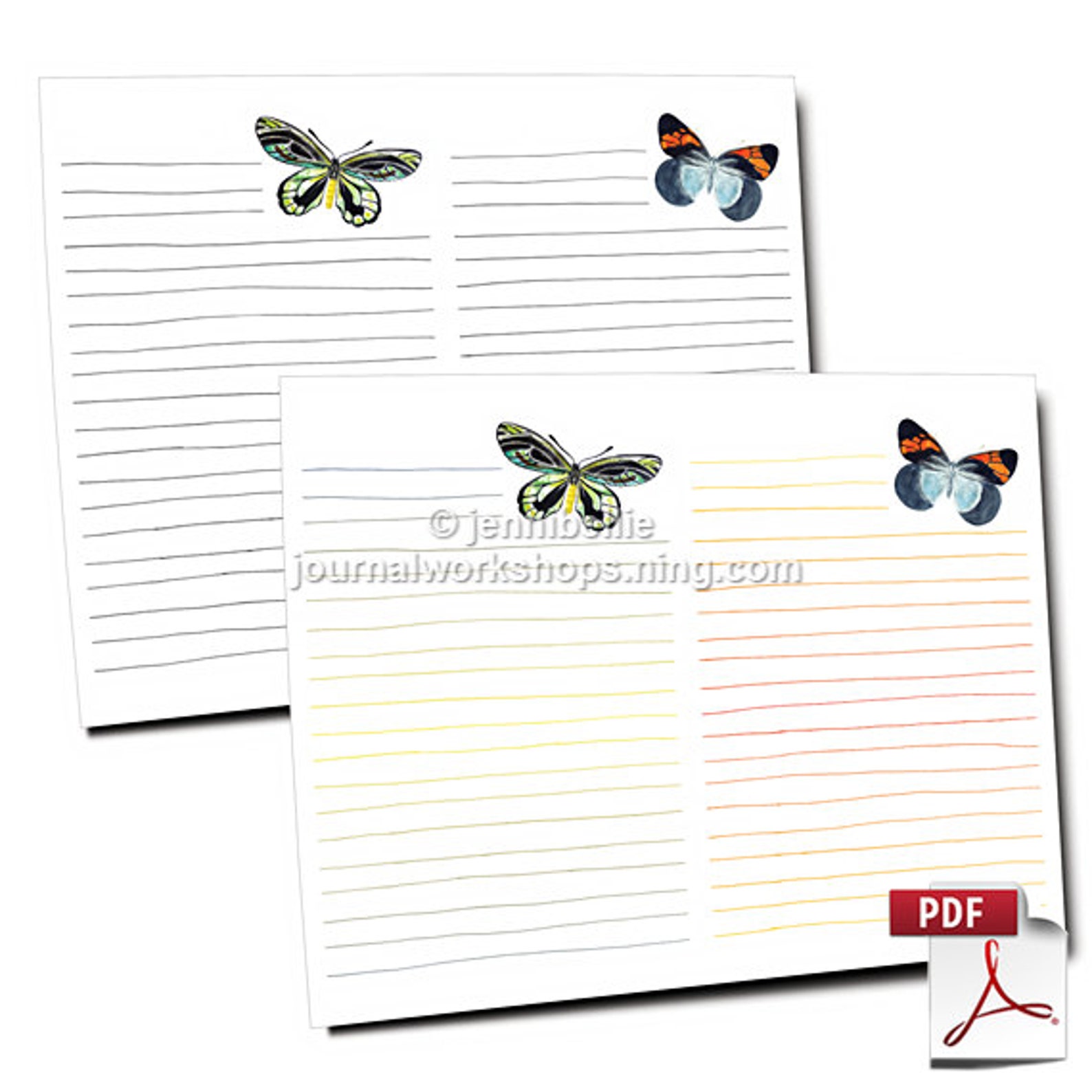 Butterfly Writing Paper Digital Download Set - Etsy