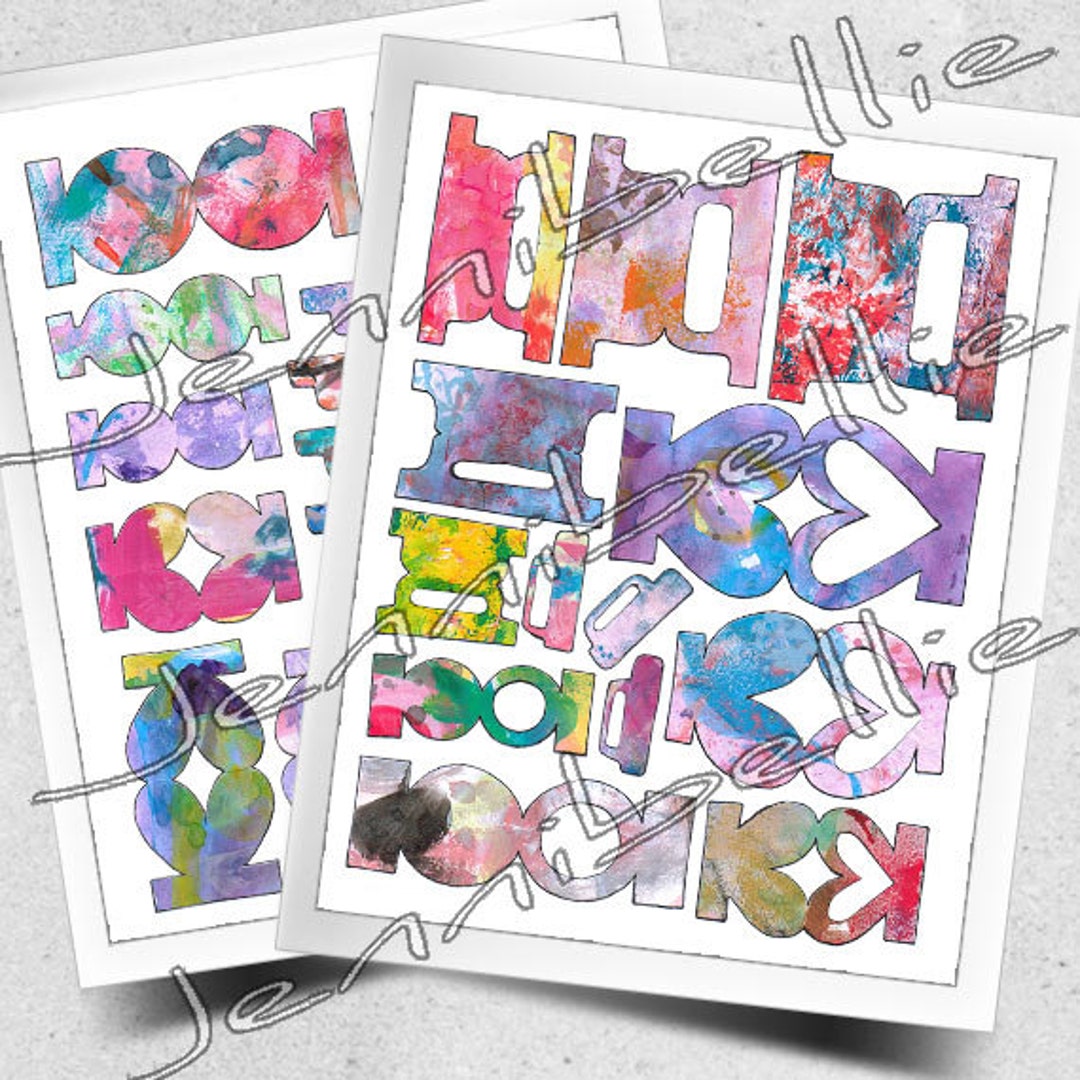Arty Page Tabs Handmade Collage Sheet Set - Digital Downloads for Junk ...