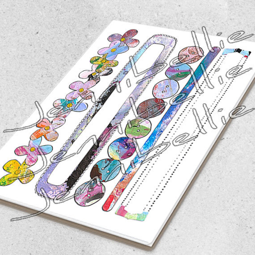 Arty Borders Handmade Collage Sheet for Visual Journals, Junk Journal ...