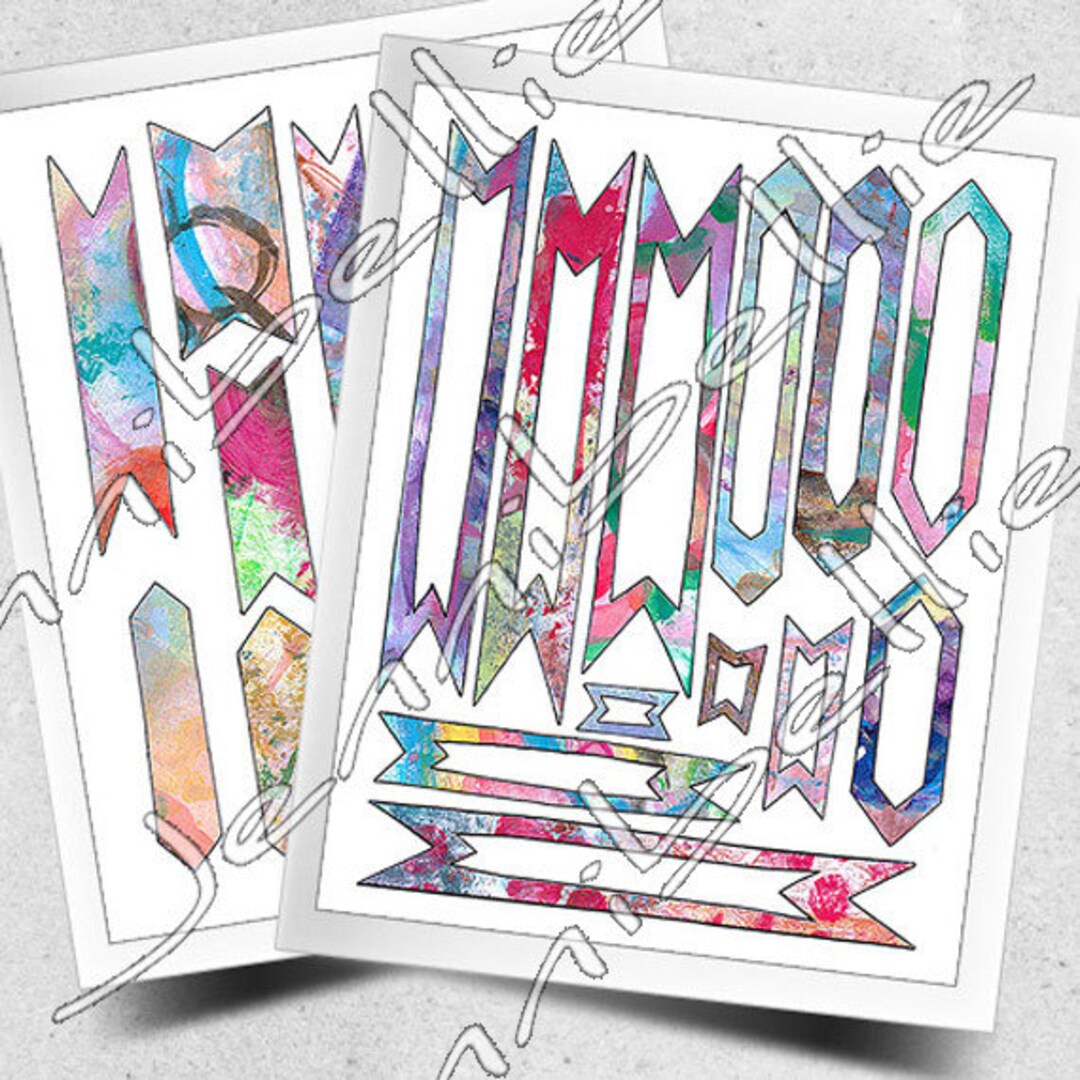 Arty Banners Handmade Collage Sheet Set for Bullet Journals, Junk ...