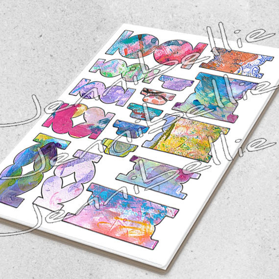 Arty Page Tabs Handmade Collage Sheet Set Digital Downloads for Junk ...