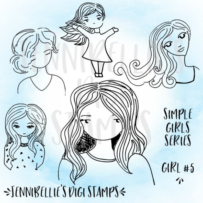 Simple Girl Digi Stamp #5 by Jennibellie - Etsy