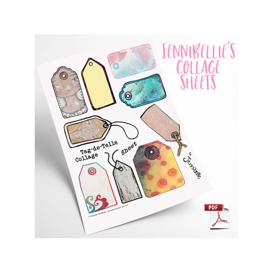 Tag-de-telle Digital Collage Sheet by Jennibellie for Junk Journal ...
