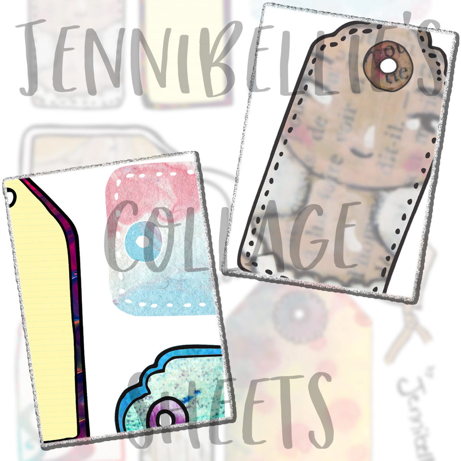 Tag-de-telle Digital Collage Sheet by Jennibellie for Junk Journal ...