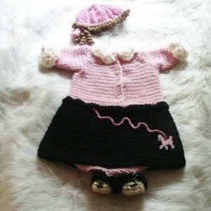 I Love You Peggie Sue Poodle Skirt Cocoon and Hat Set Crochet - Etsy