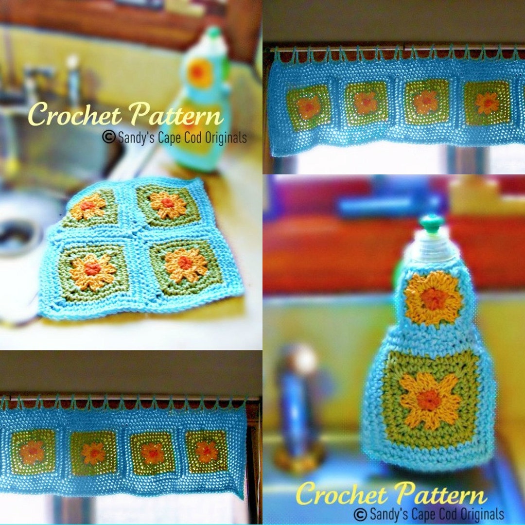 Flower Kitchen Set Crochet Pattern PDF 533 - Etsy