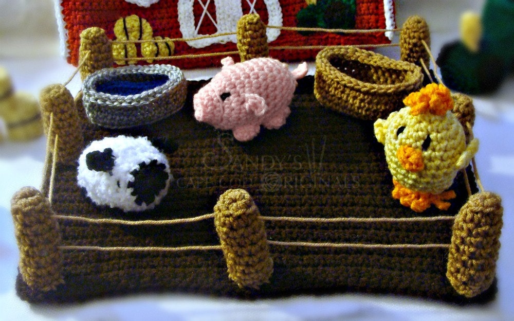Child Safe Playset Crochet Pattern Barn Yard Set With Tractor - Etsy