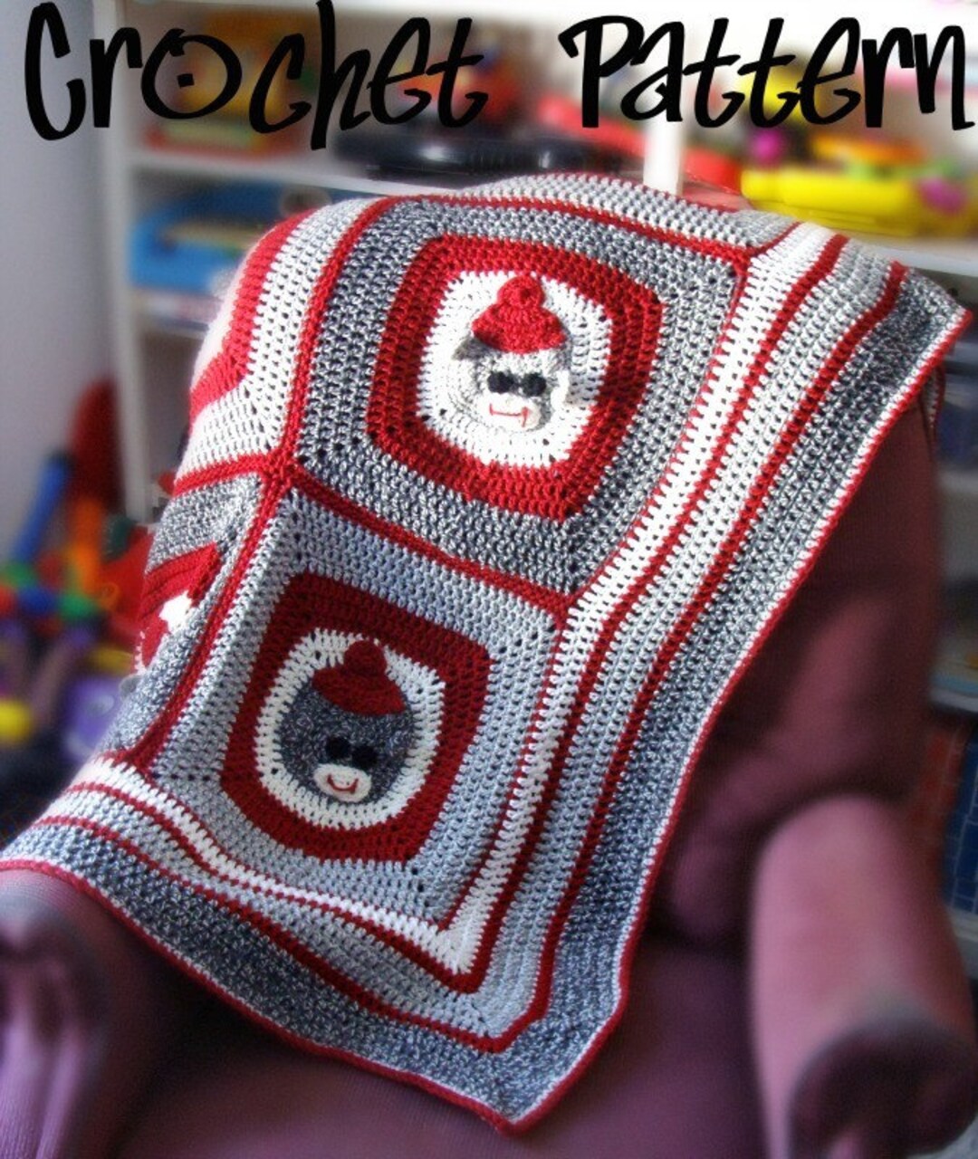 Sock Monkey Afghan Crochet Pattern PDF 524 - Etsy