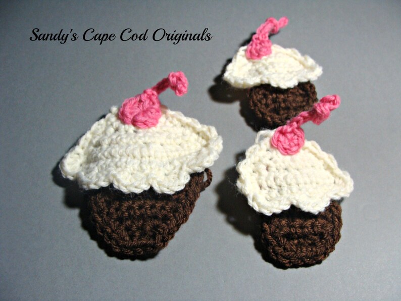 Small and Large Cupcake Appliques ONLY Crochet Pattern PDF - Etsy