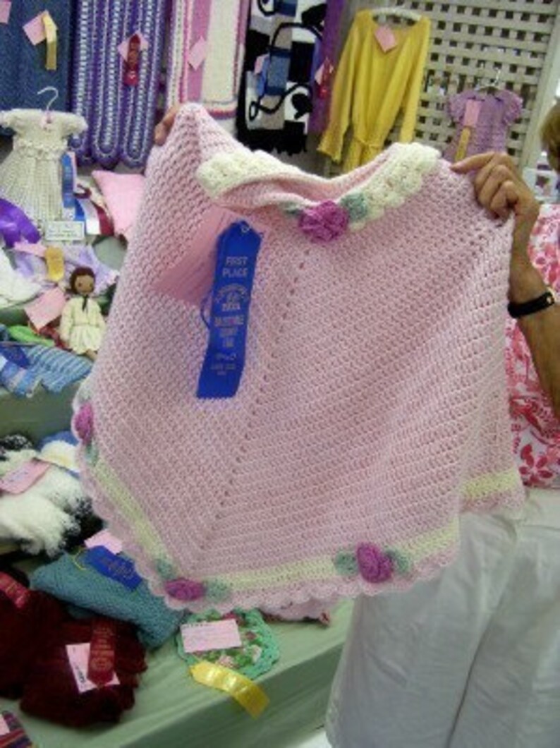 Pretty Princess Poncho 144 PDF Crochet Pattern Girls 2T to 8 - Etsy