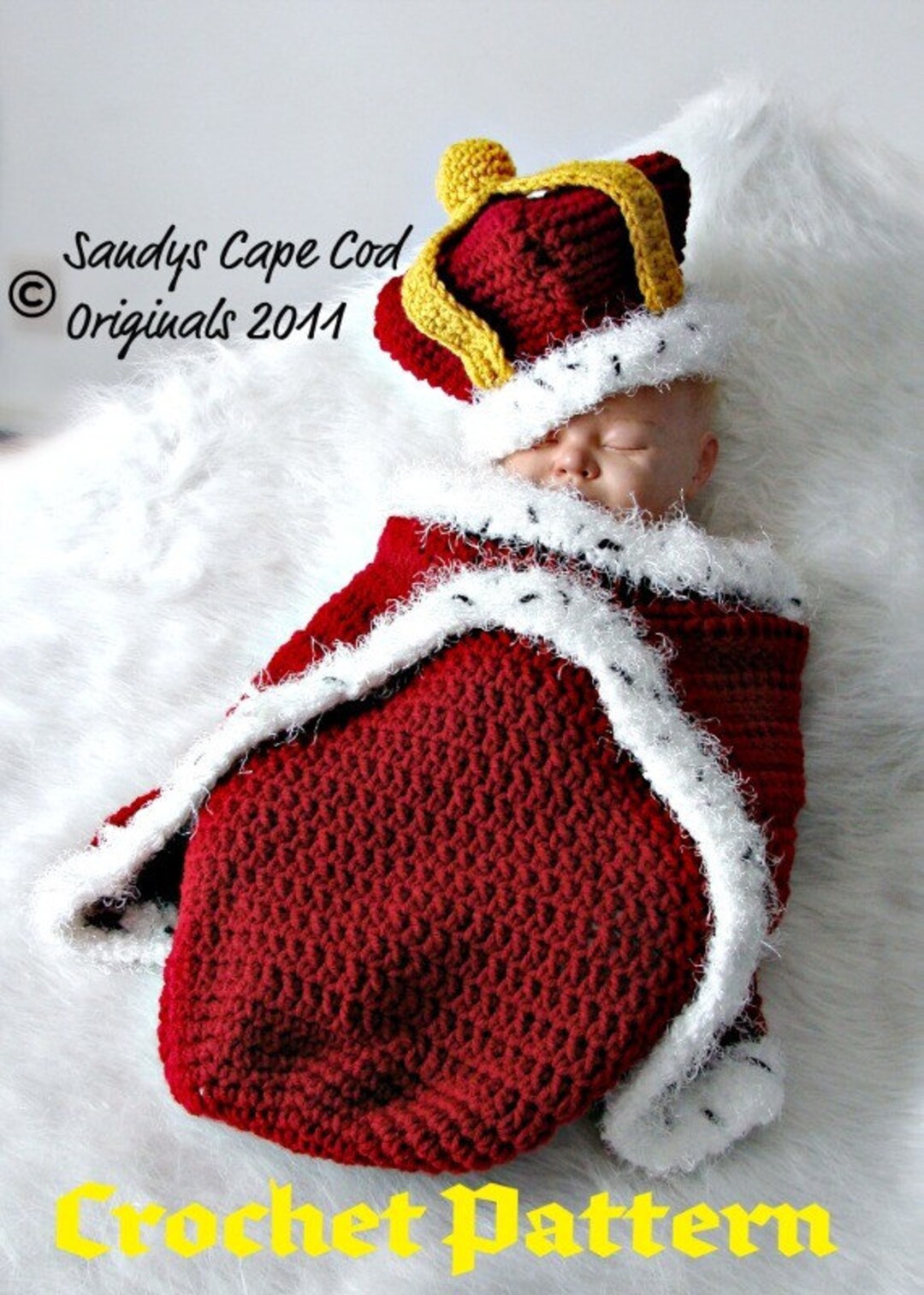 Crochet Prince or Princess Cocoon and Hat Crochet Pattern PDF530 - Etsy