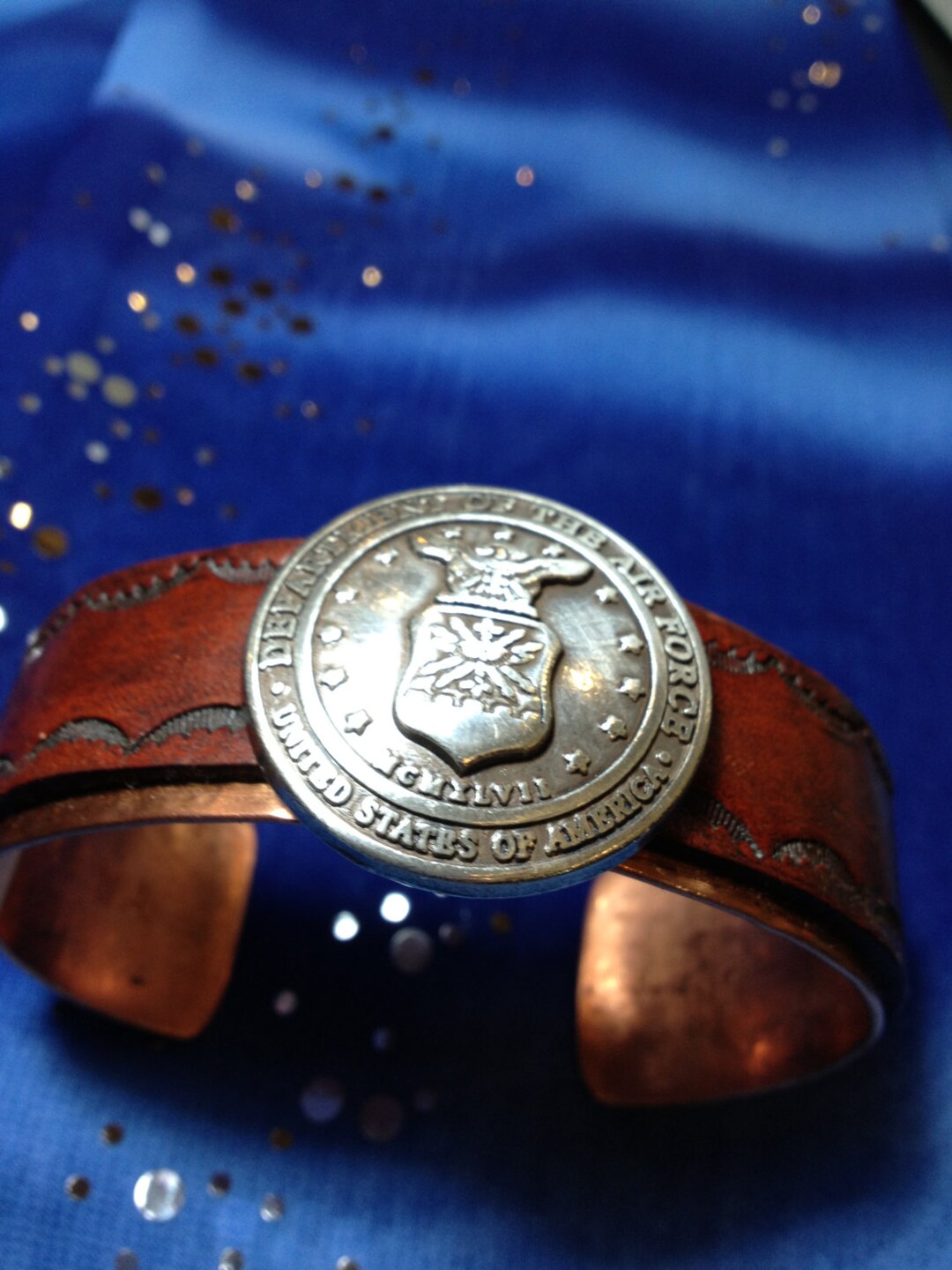 Made to Fit You Silver US Air Force, Army, or Navy Concho Leather and ...