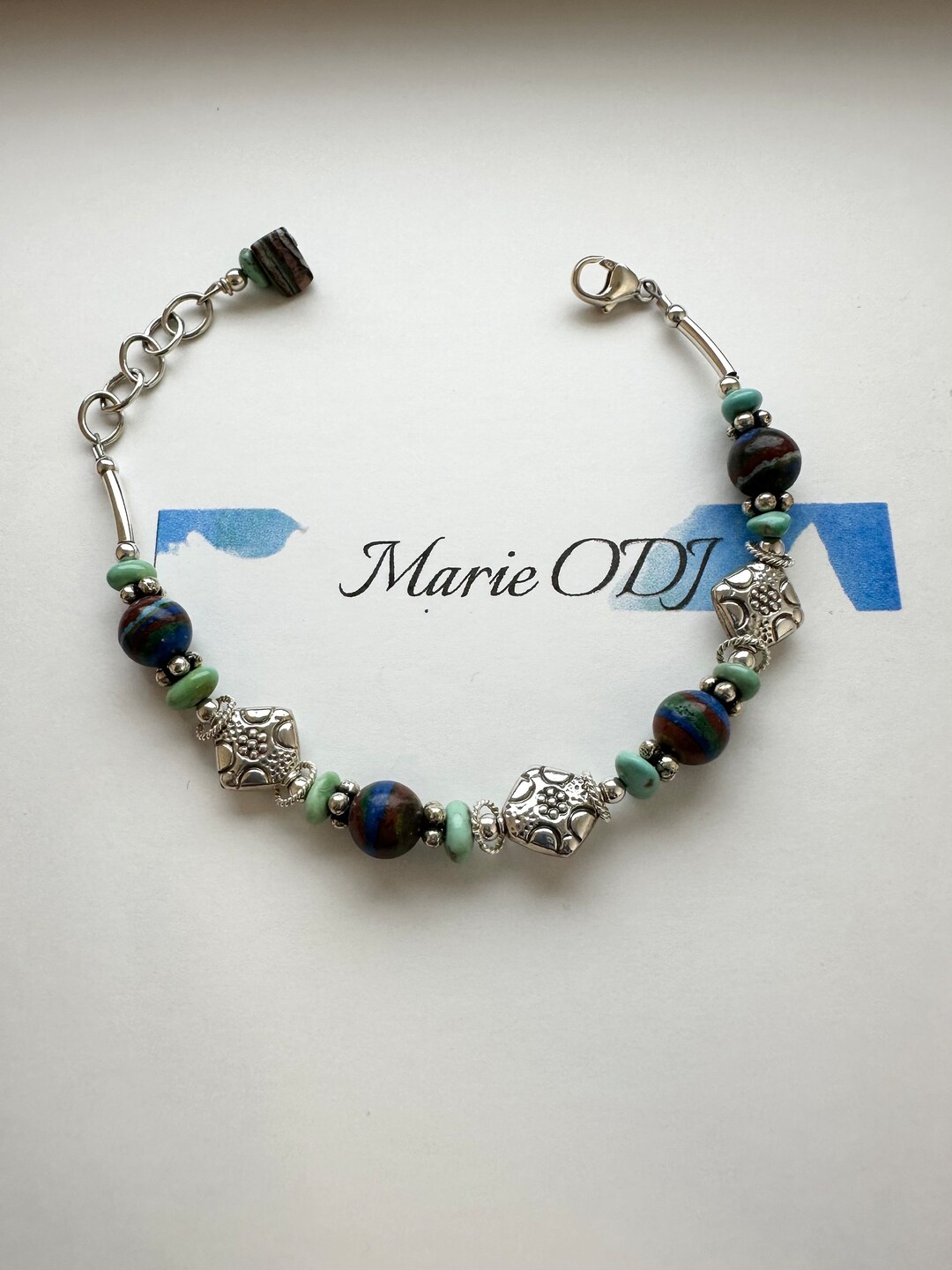 Rare Castle Dome Turquoise AZ, Rare Rainbow Calsilica, and Sterling ...