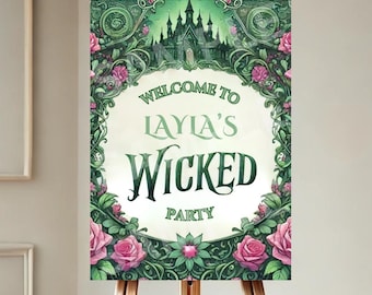 Wicked Birthday Welcome Sign Template, Pink and Green Theme ...