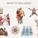 Winter Wonderland Clipart Pack, Watercolor Christmas Clipart, Christmas ...