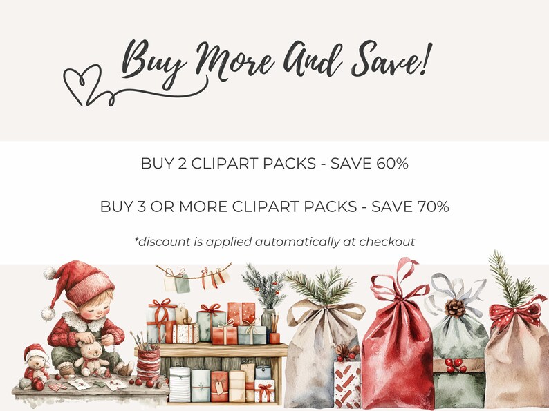 Santa's Workshop Clipart, Watercolor Christmas Clipart Bundle ...