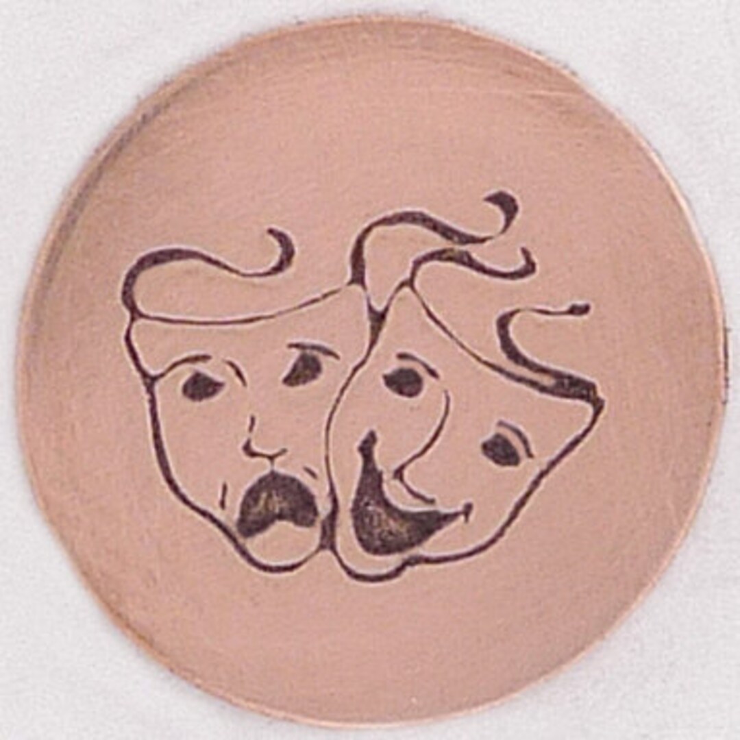 Comedy/tragedy Mask 8mm X 9mm Metal Stamp - Handstamping Metal Jewelry ...