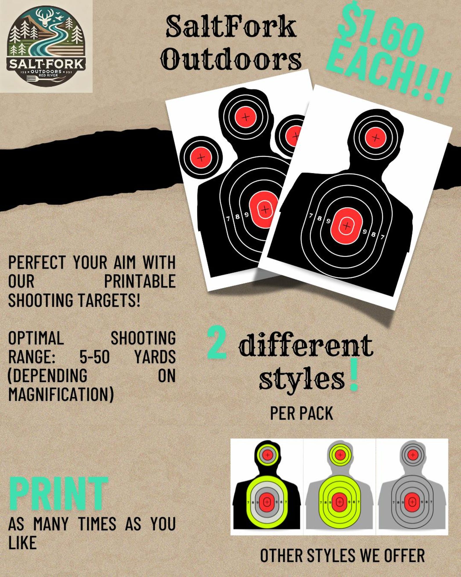 Printable Silhouette Targets Digital Download - Etsy