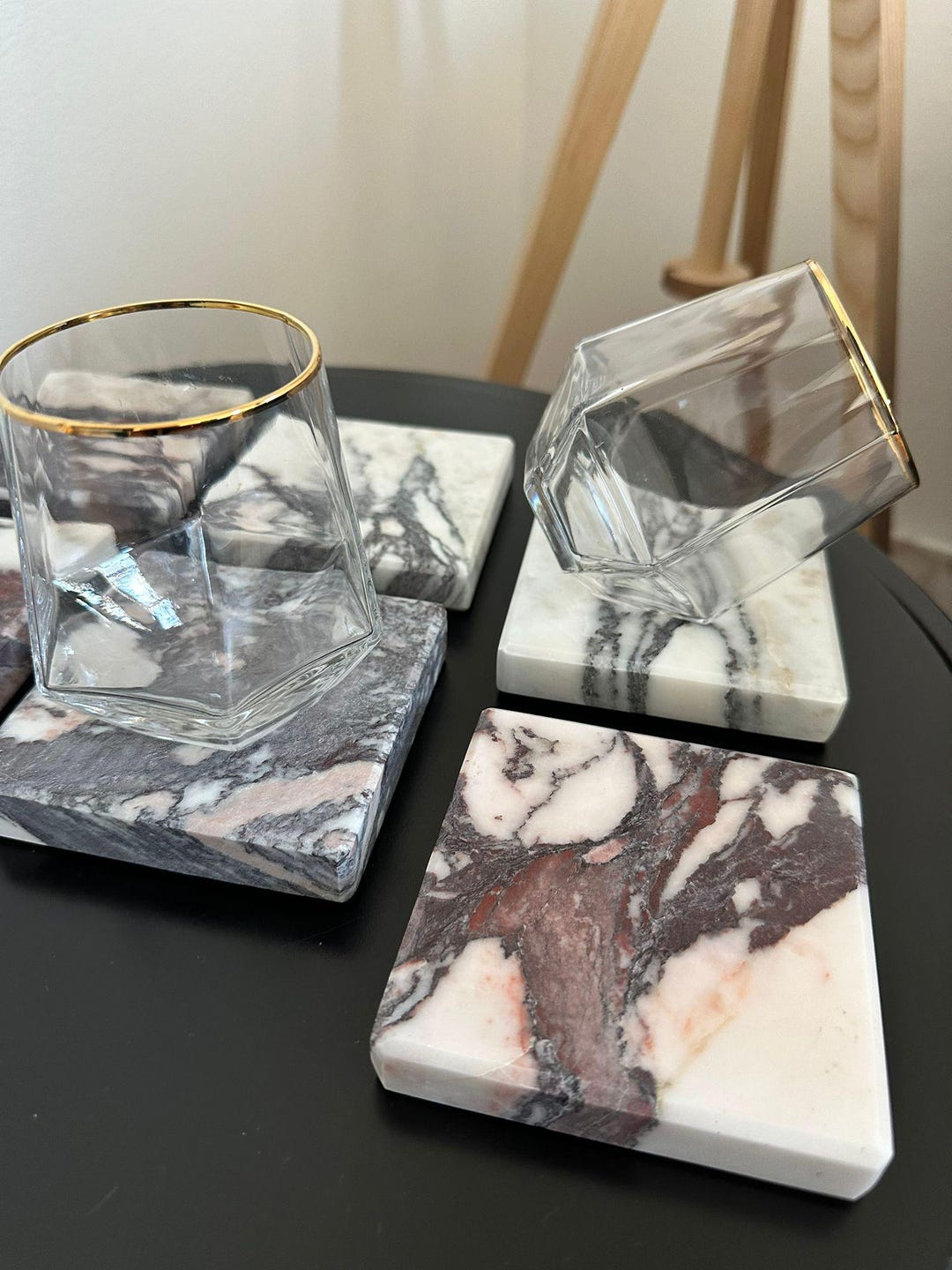 Calacatta Viola Set of Six SQUARE Coasters - Etsy