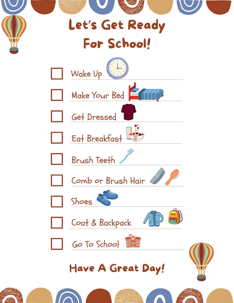 Let’s Get Ready for School Checklist! - Etsy