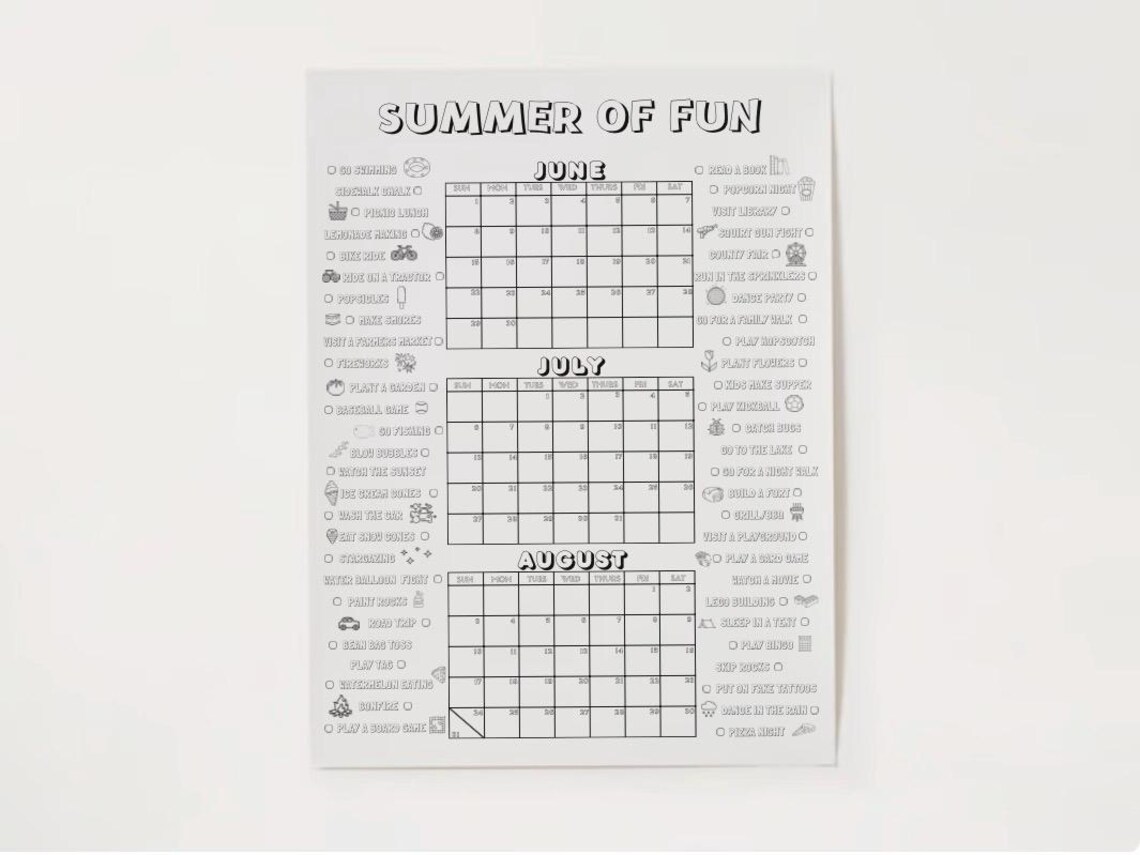 Summer of Fun Countdown Poster 2025 - Etsy