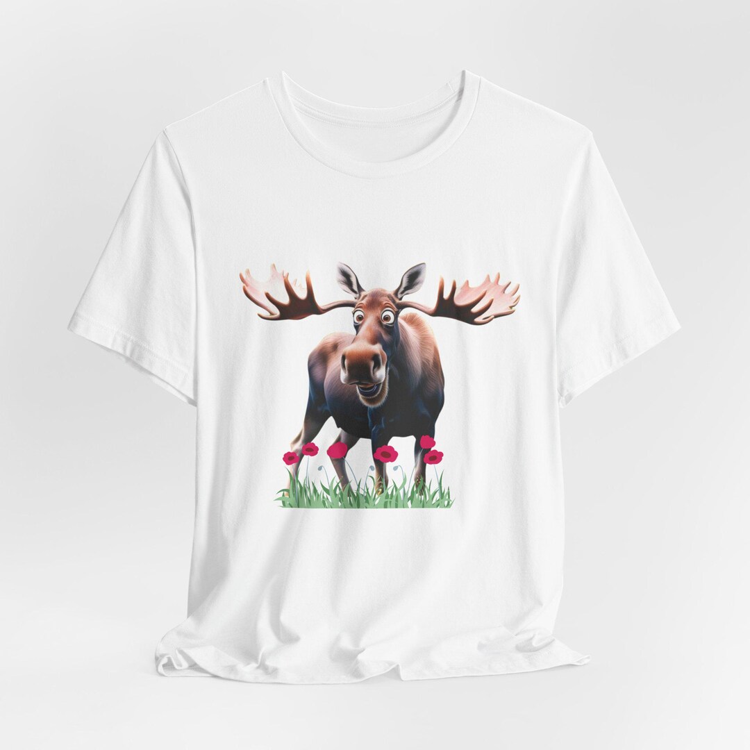 Funny Wildlife Moose Tee, Animal Lover Graphic Shirt, Gift for Nature ...