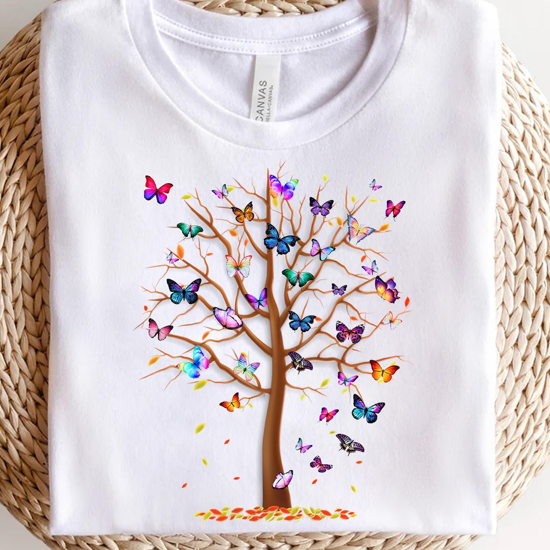 Butterfly Tree PNG - Colorful Butterfly Tree of Life Sublimation Design ...