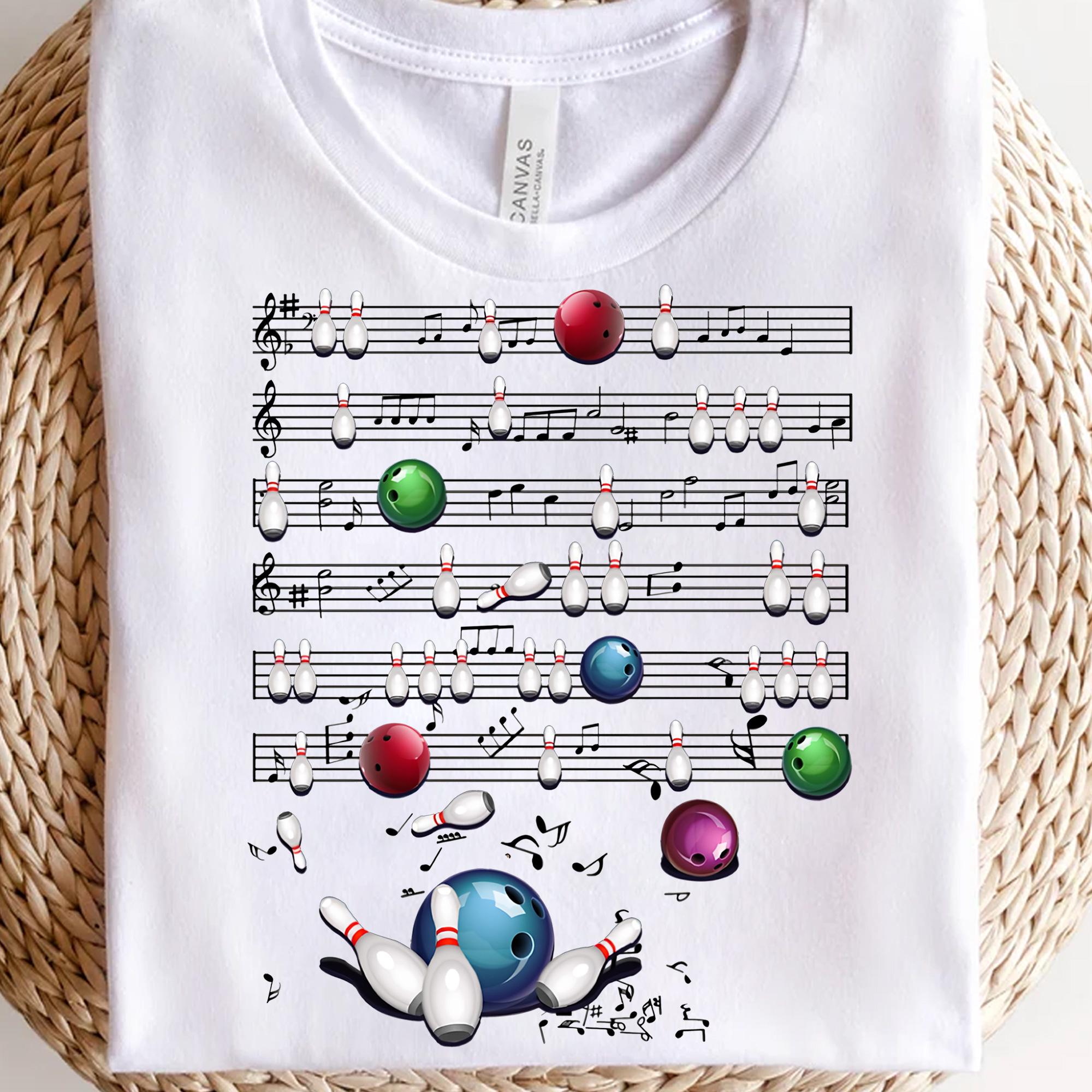 Bowling Sheet Music PNG - Bowling Pins and Notes Sublimation - Funny ...