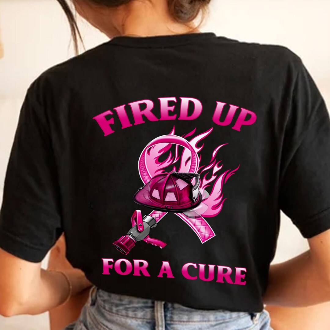 Firefighter Breast Cancer Awareness Design: Pink Ribbon Support (PNG ...