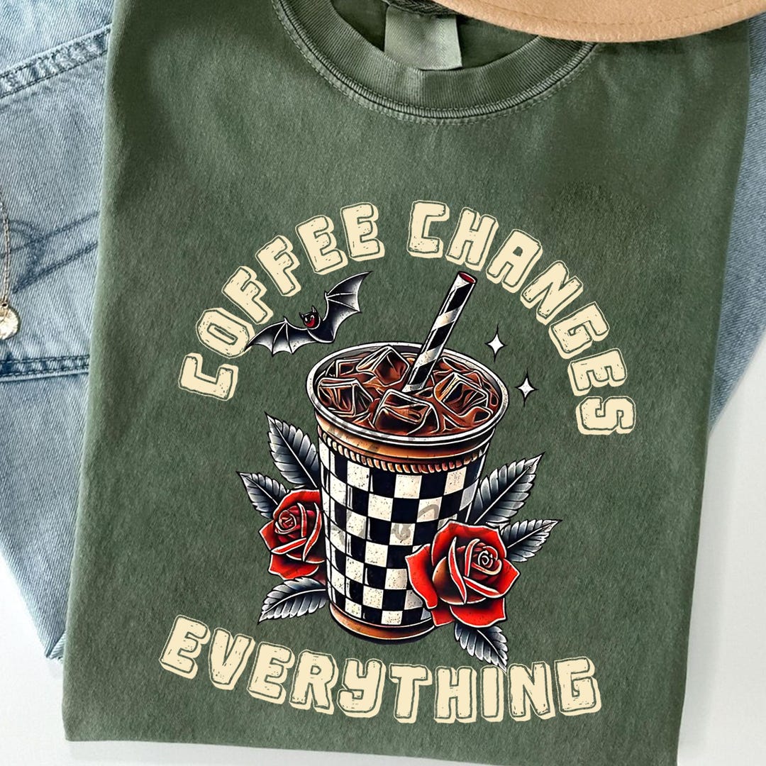 Gothic Iced Coffee PNG: Tattoo Style Checker Cup (digital Download) - Etsy