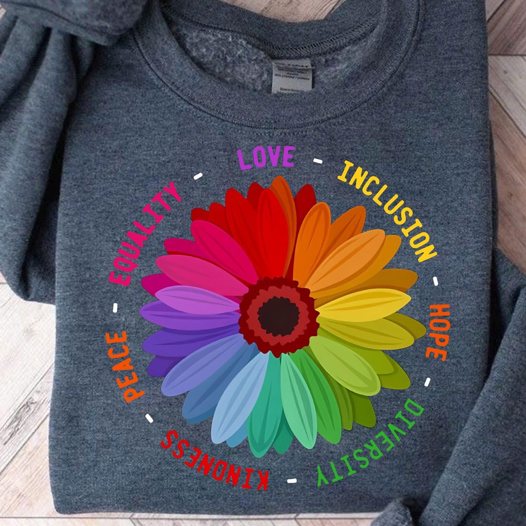 Rainbow Flower PNG: Love, Inclusion, Equality Design (digital Download ...