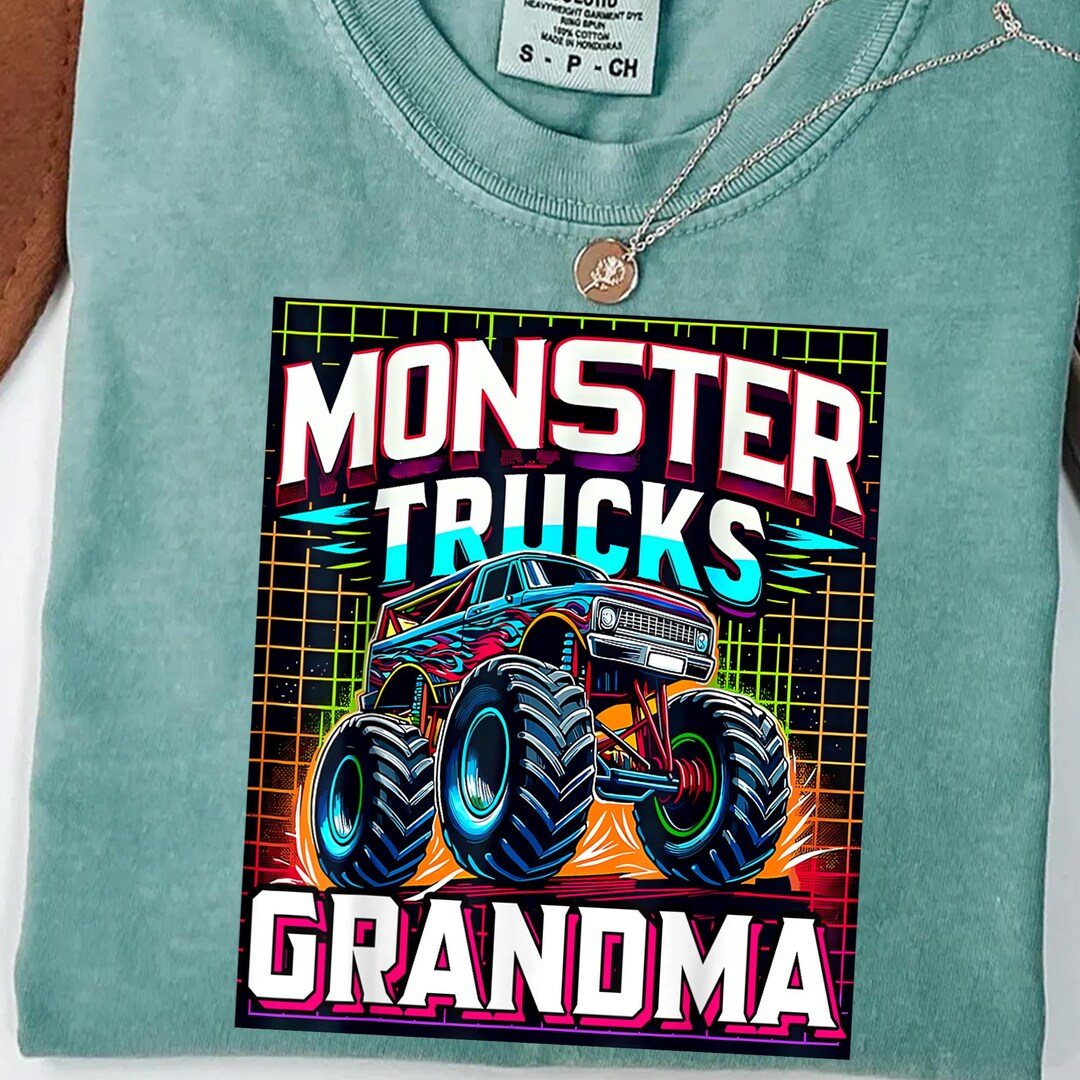 Monster Trucks Grandma PNG: Bold Colorful Design (digital Download) - Etsy