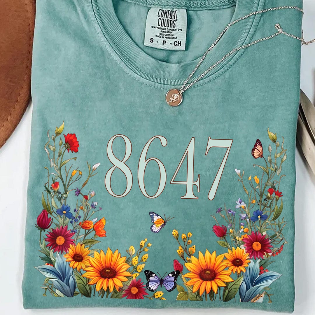 8647 Png, Floral Number Png, Butterfly and Flowers Png, Vintage Garden ...