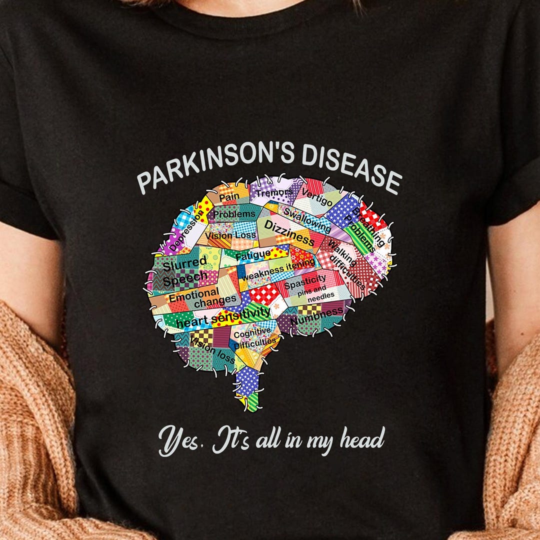 Parkinson's Disease Awareness Shirt: Brain Patchwork Design (digital ...