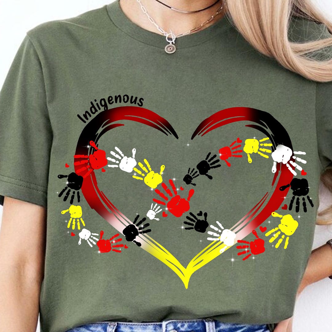 Indigenous Heart PNG Design - Handprint Love Sublimation File - Native ...
