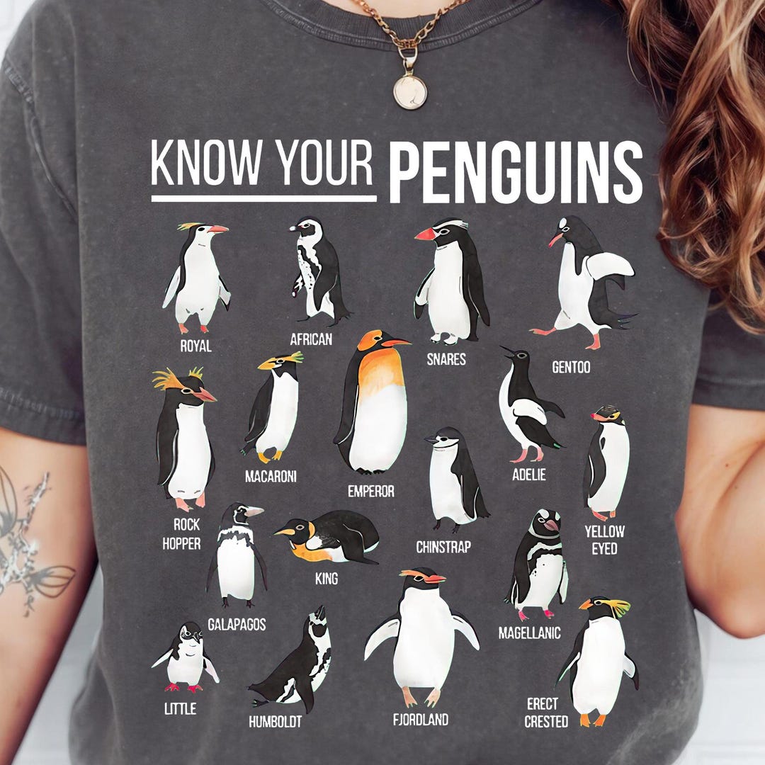Know Your Penguins PNG, Educational Penguin Chart Digital Design for T ...