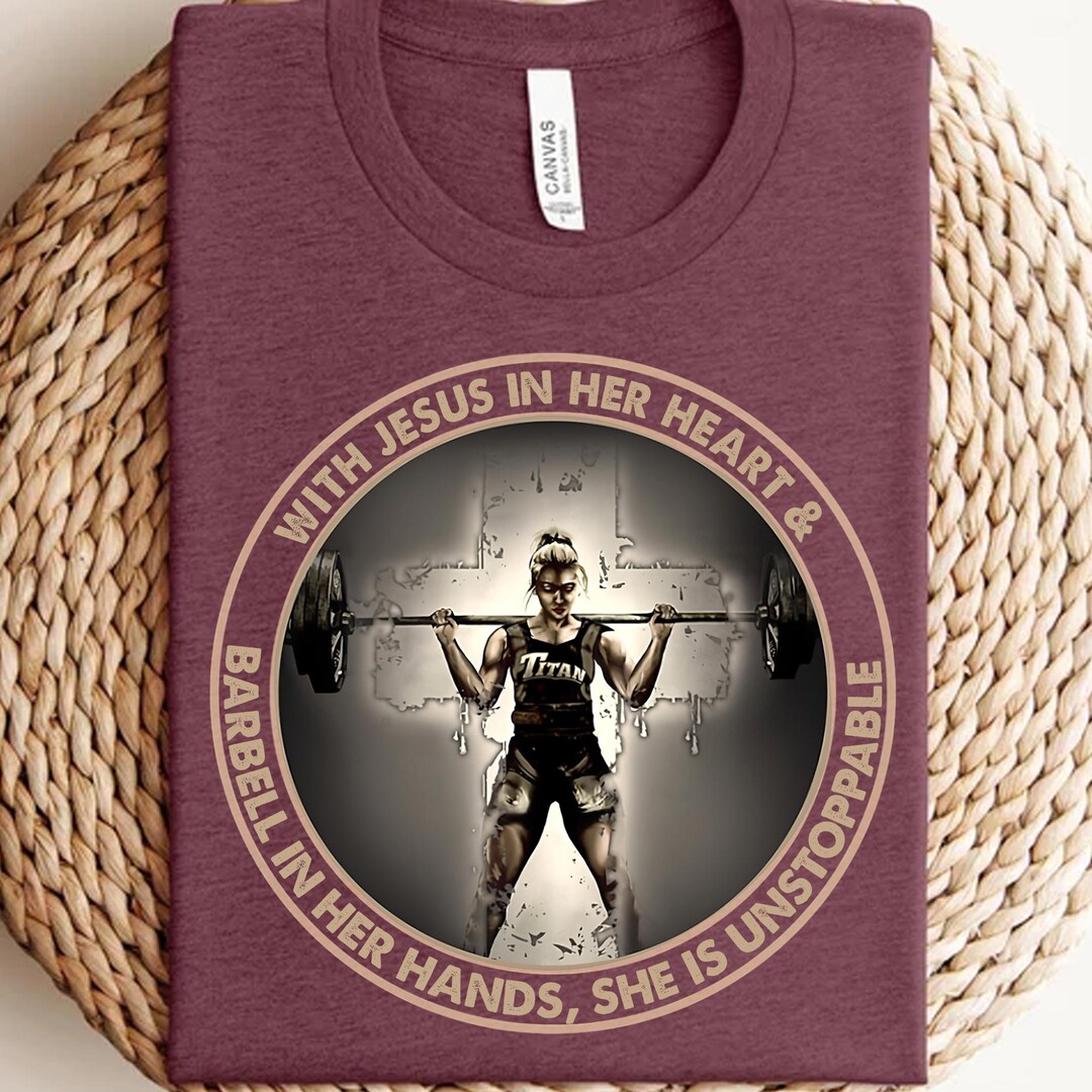Christian Weightlifting PNG: Jesus and Barbell Gym Design (digital ...